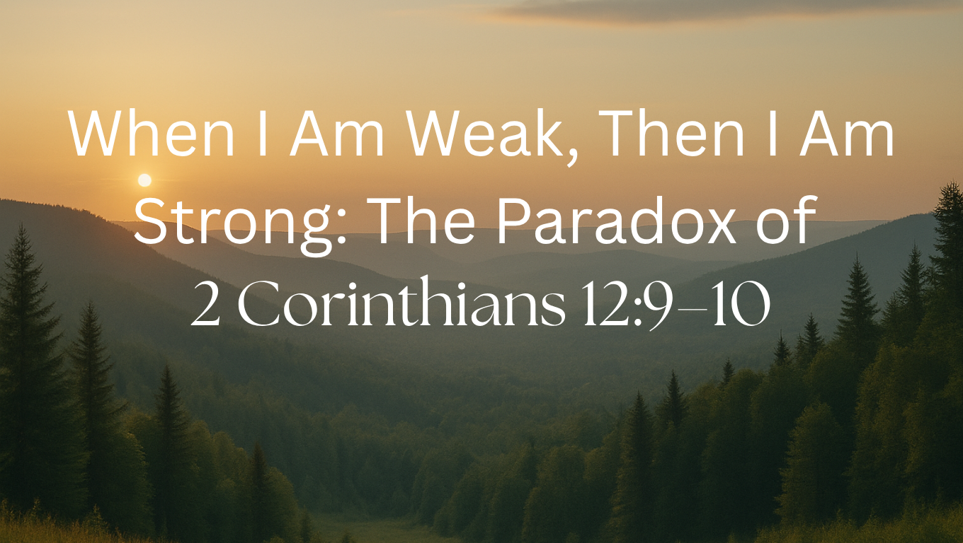 When I Am Weak, Then I Am Strong: The Paradox of 2 Corinthians 12:9–10 ...